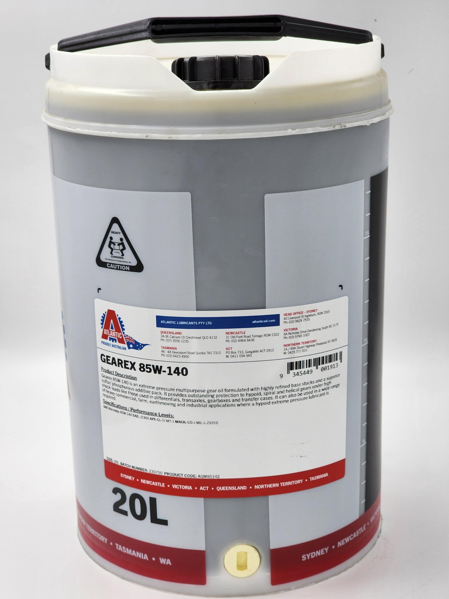 Atlantic Oil Gearex 85W-140 20 Litre Drum – Sprint Lubricants