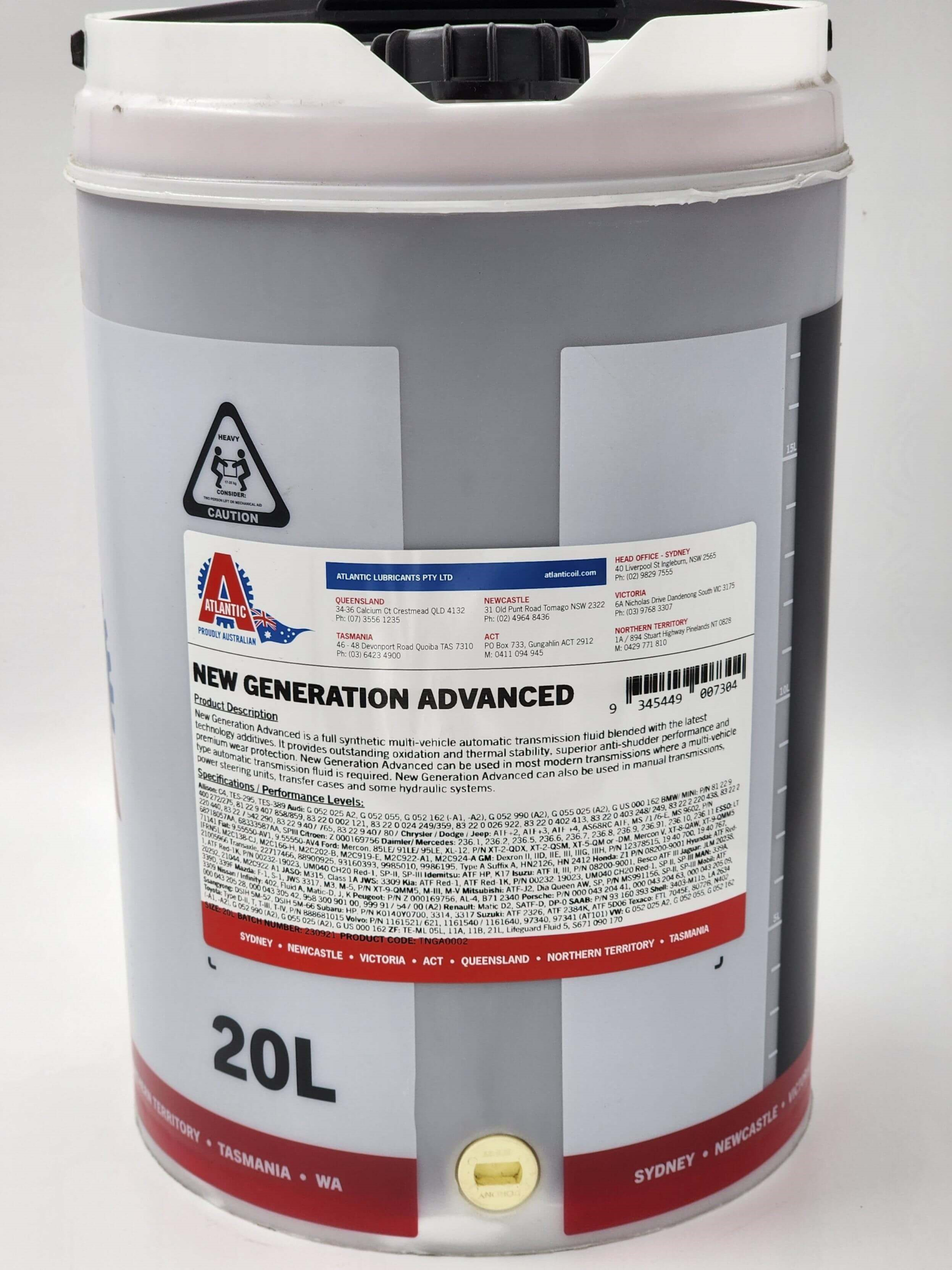 Atlantic Oil New Generation Advanced 20 Litre Drum – Sprint Lubricants
